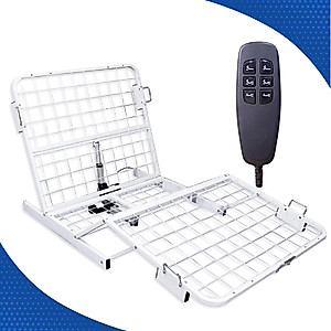 Twin Adjustable Bed Frame with Head and Foot Incline, No Legs, Electric Bed Frame with Wired Controller- Place it on Your existing Bed - Adjustable Bed for Seniors, Elderly & Handicap, Homecare Bed
