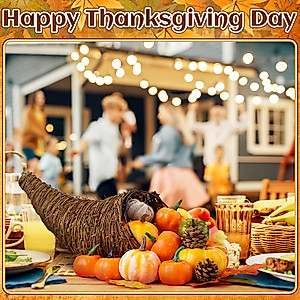 Dandat ThanksgivingFall Cornucopia Basket 13.78 Inch Farmhouse Fall Cornucopia Centerpieces Rustic Horn of Plenty Table Decoration for Fall Harvest Cornucopia Decor for Table Decorations Centerpieces