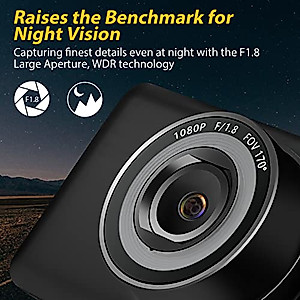Dash Cam Front and Rear with WiFi, 1080P FHD Dash Camera for Cars, Dual Dashcam with 3 Inch Display, Super Night Vision, 170° Wide Angle, G-Sensor, Loop Recording, Parking Monitor, Support 128GB Max