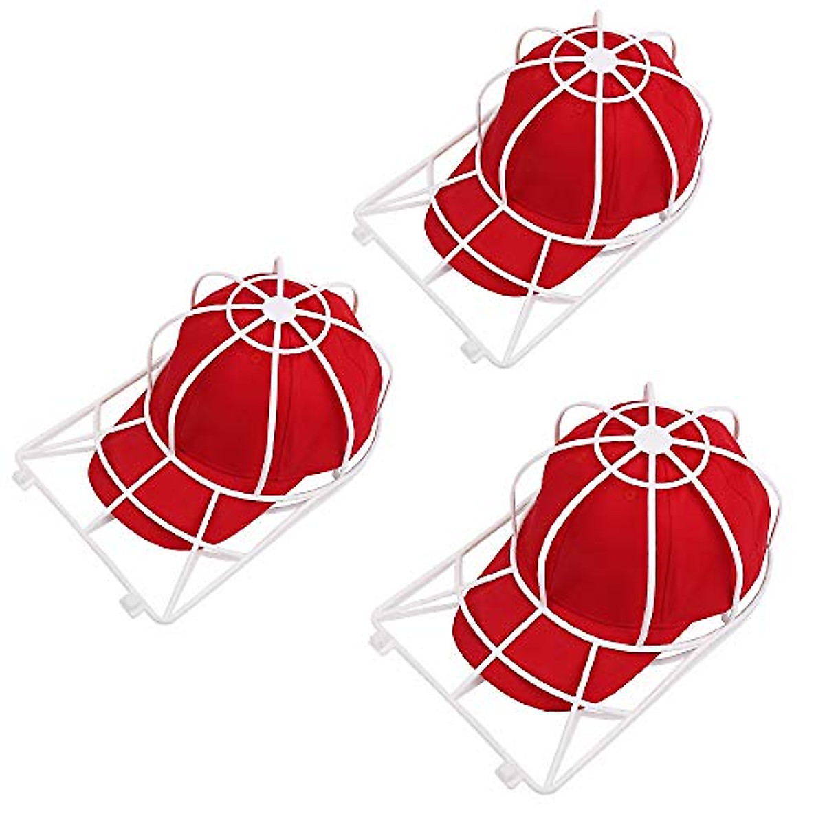 Hat Washer for Baseball Caps,3 Pack Cap Washer for Washing Machine,Dishwasher Hat Rack,Ball Cap Washer Holder Cage,Hat Cleaner Frame for Laundry Machine,Curved/Flat Bill Hat Cleaning Shaper Protector