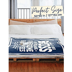 Boss Gifts from Employees, Sherpa Fleece Plush Blankets (50"x 60") Office Gift Idea for Men on Boss Day, Birthday, Christmas, Retirement, Fuzzy Soft Bed Flannel Blankets-Proud Boss (Thick Version)