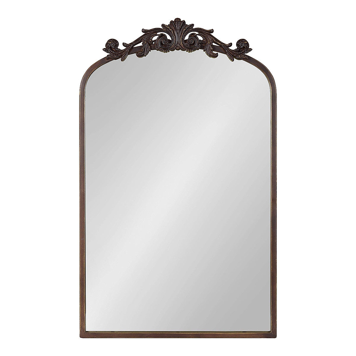 Kate and Laurel Arendahl Traditional Arch Mirror, 19 x 30.75, Antique Bronze, Baroque Inspired Wall Decor