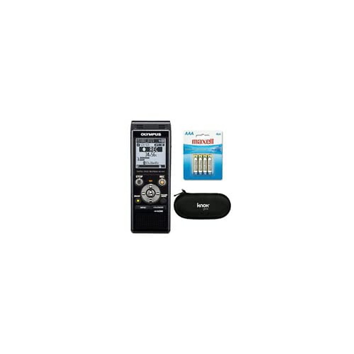 Olympus WS-853 Digital Voice Recorder (Black) with Hard-Case Bundle (3 Items)