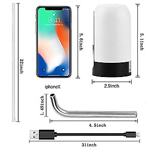 2020 Water Bottle Pump, USB Charging Automatic Drinking Water Pump for Universal 2-5 Gallon Jugs, Portable Electric Water Dispenser for Home Kitchen Office Camping