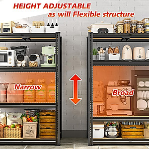 REIBII 35.5”W Garage Shelving Adjustable Storage Shelves,Heavy Duty Shelving Metal Shelving Unit Storage Rack Utility for Warehouse Basement Kitchen Pantry Closet,60.1" Hx35.5 Wx18 D