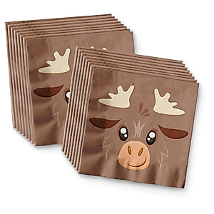 Moose Birthday Party Supplies Set Plates Napkins Cups Tableware Kit for 16