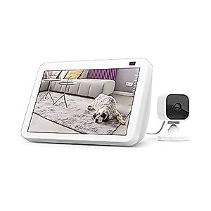 Echo Show 8 (2nd Gen, 2021 release) - Glacier White bundle with Blink Mini
