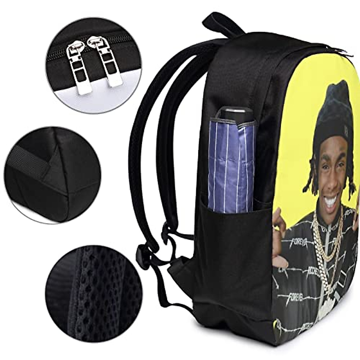 DaniBrant YNW Melly 17 in Backpack USB Charger Bookbag Laptop Bag Bookbag Unisex Student Adult Classic Fashion Backpack