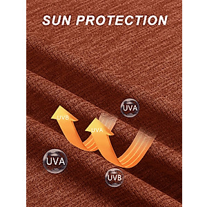 MAGCOMSEN Fishing Shirts for Lady Long Sleeve Shirts Womens Athletic Shirts Running Shirts Dry Fast Summer Workout T Shirt Hiking Shirts Sunscreen Shirts Dark Orange