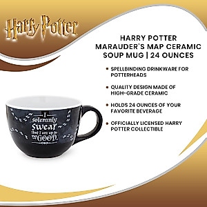 Silver Buffalo Harry Potter Marauder's Map Ceramic Soup Mug | 24 Ounces