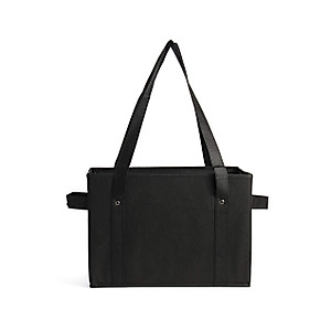 Earthwise Deluxe Collapsible Reusable Shopping Box Grocery Bag Set with Reinforced Bottom Storage Boxes Bins Cubes (Set of 3) (Green/Turq/Purple)…