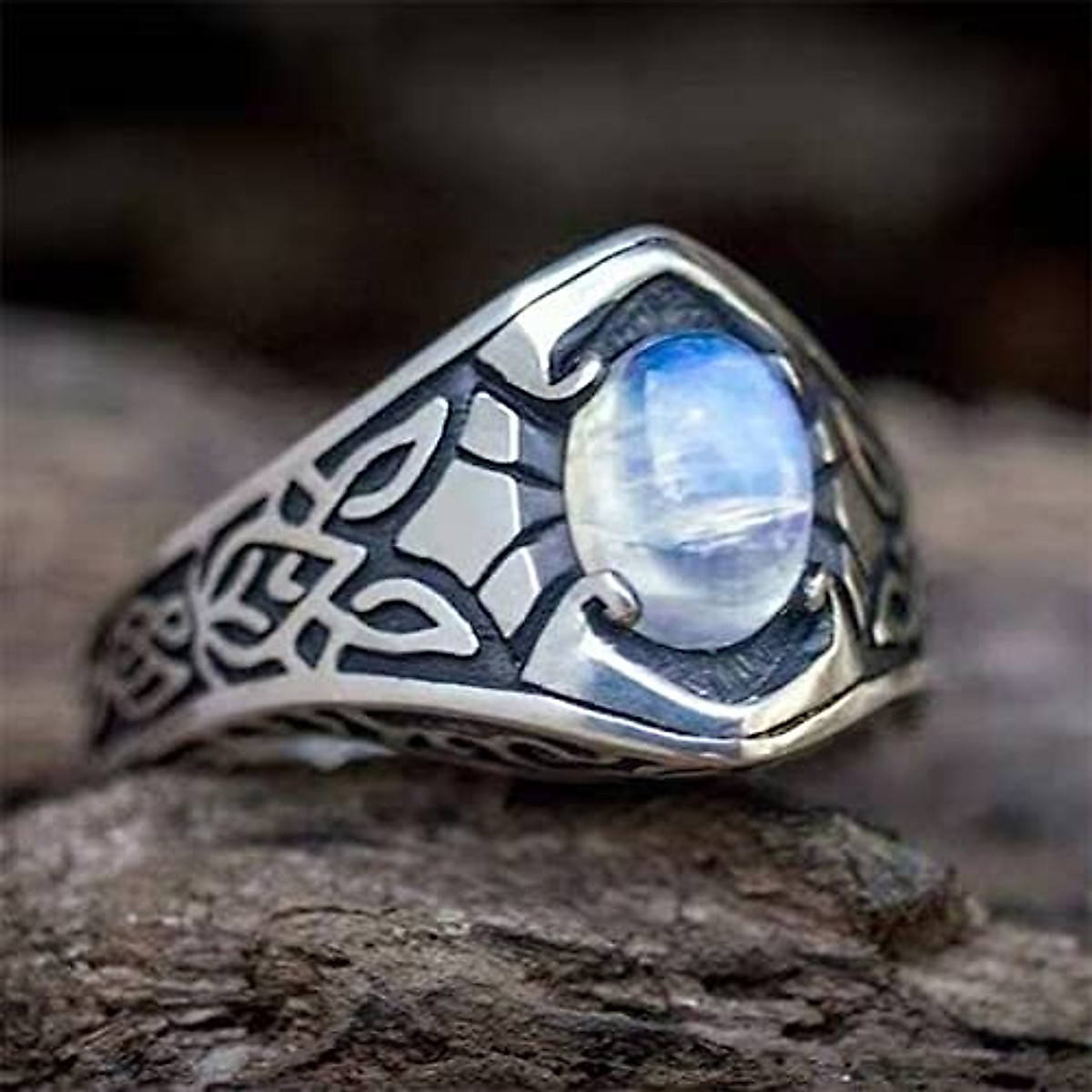 AttractionOil.com Moonstone Boho Retro Ring - Size 9