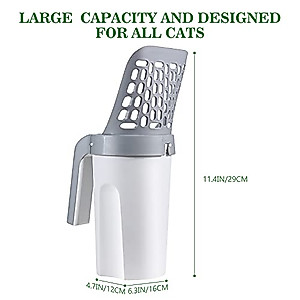 petizer Premium Cat Litter Scoop with 90 Count Refill Bags, Integrated Detachable Deep Cat Litter Shovel with Waste Container, Cat Litter Disposal System