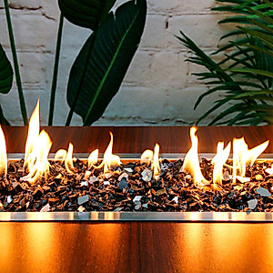 Hisencn Fire Glass 1/2 Inch - Onyx Black Reflective Tempered Fire Glass Rocks for Fire Pit, Outdoors and Indoors Natural or Propane Fireplaces, Fire Bowls Landscape Decoration, 10 Pounds