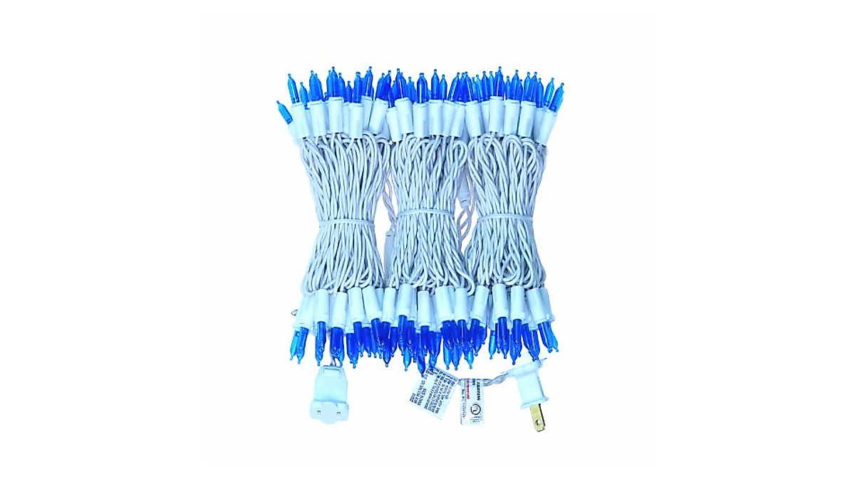 JinBest Blue LED String Lights | Always On 50ft Outdoor Decor