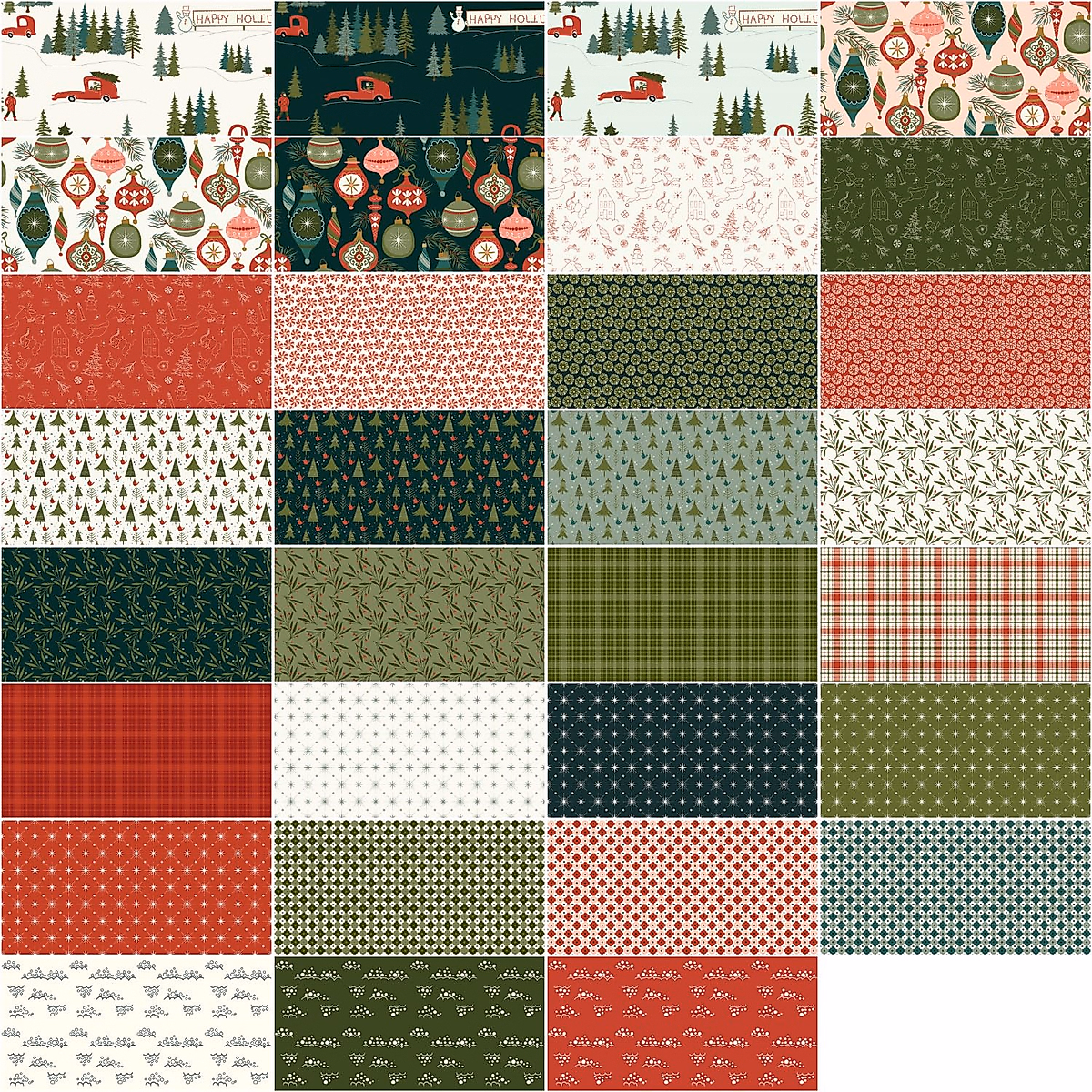 Sandy Gervais Christmas is in Town 10" Stacker 42 10-inch Squares Layer Cake Riley Blake 10-14740-42