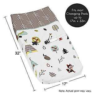 Nature Fox Bear Animals Boys or Girls Baby Changing Pad Cover for Outdoor Adventure Collection