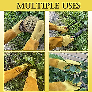 AOUCHI Large Size Thorn-Proof Gardening Gloves, Protective and Adjustable