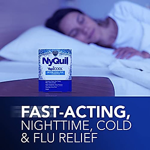 NyQuil SEVERE with Vicks VapoCOOL Cough, Cold & Flu Relief, 24 Caplets - Sore Throat, Fever, and Congestion Relief (Packaging May Vary)