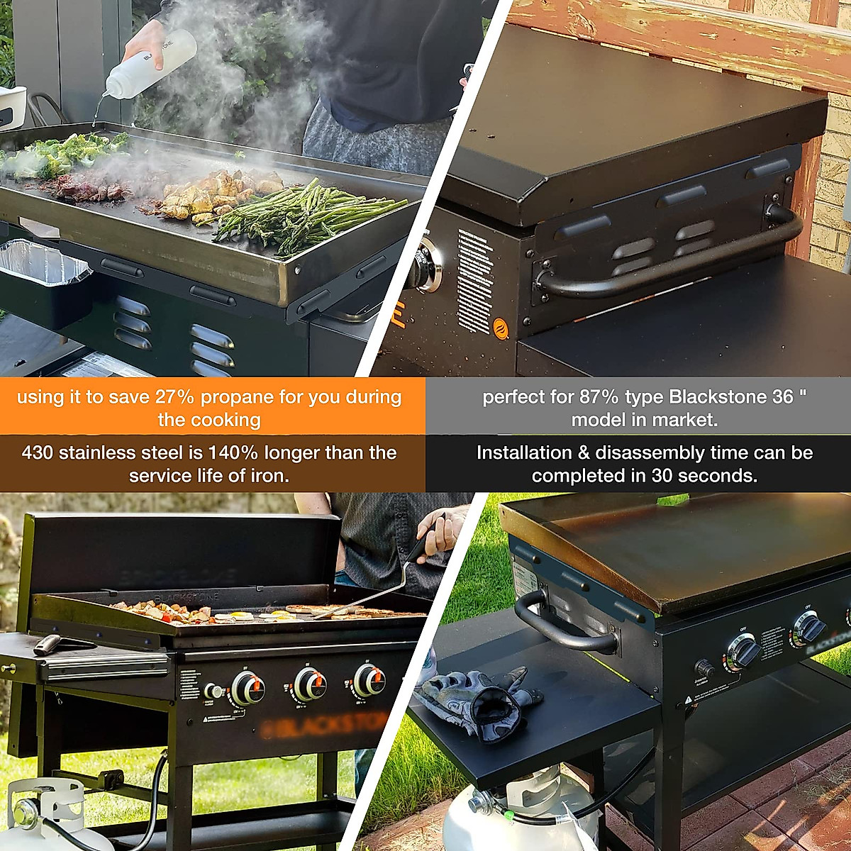 Wind Guards for Blackstone 22 Inch Griddle,Magnetic Stainless Steel Wind Screen Blackstone Griddle Accessories for Grill,Protect Flame,Save Propane,Hold Heat