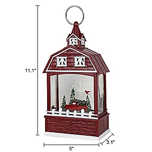 Eldnacele Musical Snow Globe Lantern with Timer, Lighted USB/Battery Operated Swirling Singing Water Glittering Lantern, Snow Globes Lantern for Adults and Kids Christmas Decoration- Car