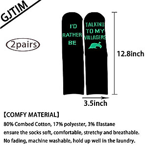 2PAIRS Inspired Gamer Socks I’d Rather Be Taking To My Villagers Series Socks (Taking To My Villagers)