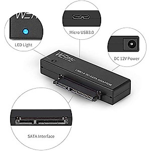 WEme USB 3.0 to SATA Converter Adapter for 2.5 3.5 Inch Hard Drive Disk SSD HDD, Power Adapter and USB 3.0 Cable Included