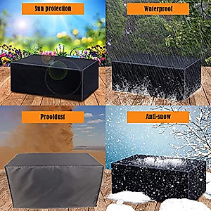 XYXH Outdoor Furniture Covers Waterproof 24" L x 20" W x 30" H, Rectangular Patio Table Cover, Garden Furniture Cover, 420D Heavy Duty Oxford Fabric Wind-Proof Anti-Snow Sun Protection