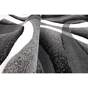 Glory Rugs Modern Large Area Rug 8x10 Gray Swirls Carpet Bedroom Living Room Contemporary Dining Accent Sevilla 4816