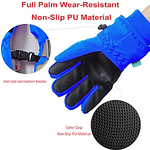 7-mi Kids Winter Warm Gloves for Skiing/Cycling Children Mittens for 4 to 6 Years Old