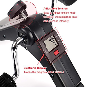 Ahmed Folding Under Desk Bike Pedal Exerciser for Arm/Leg Medical Fitness Exercise Bike Mini Portable Home Workout (Blue)