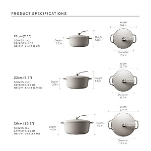 Vermicular Oven Pot 2.0 with Standing Handle | Lightweight Enameled Cast Iron Pot with Precision Seal | Dutch Oven | Non-Toxic | Induction-compatible | Made in Japan (Matte Black, 26cm (5.9 Qt))