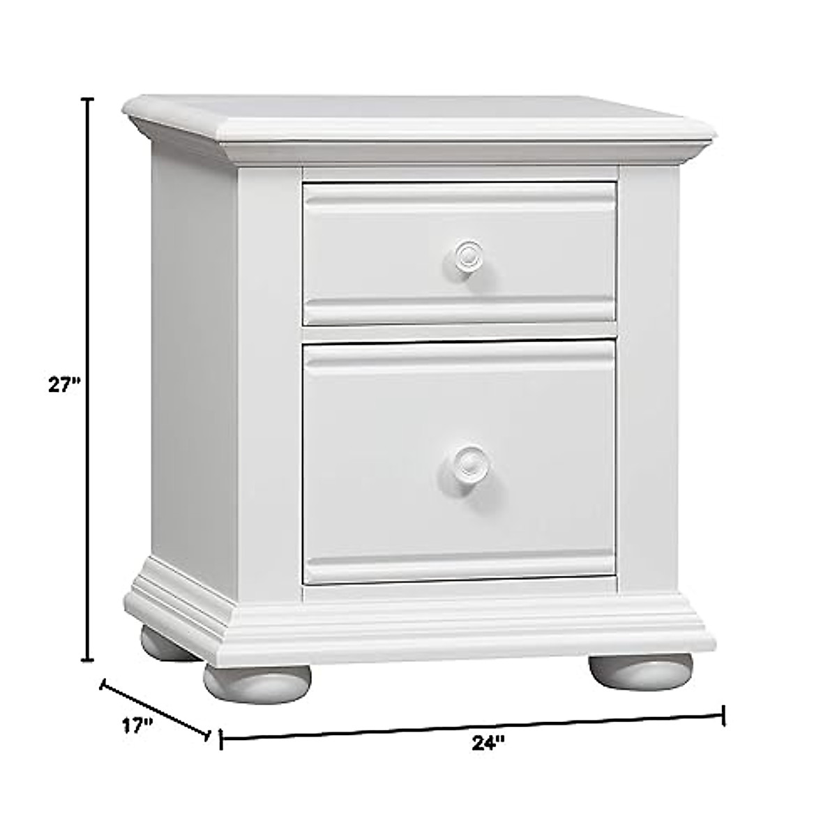 Liberty Furniture Industries Summer House 2-Drawer Night Stand, 24" x 17" x 27", Oyster White