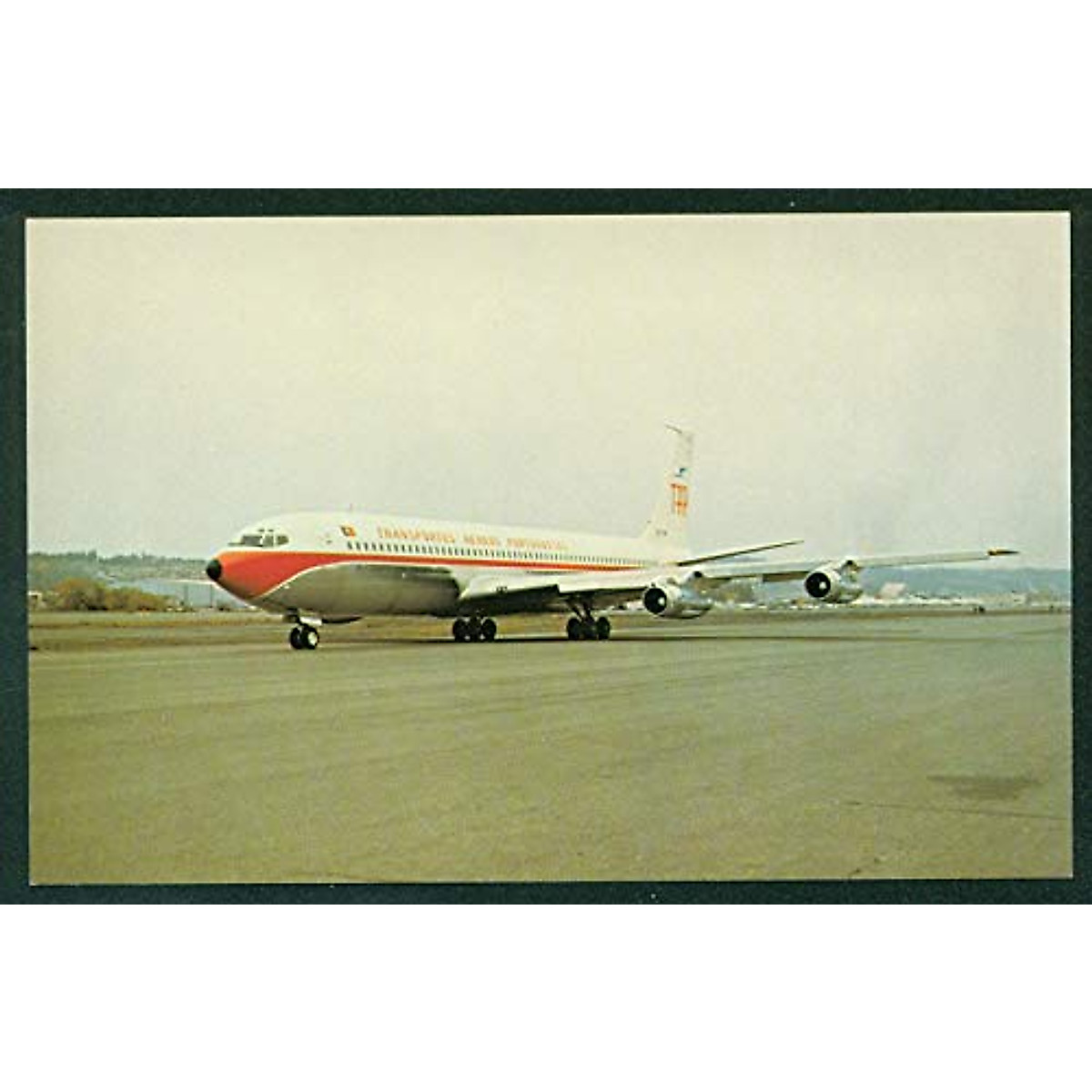 TAP Transportes Aereos Portugal Boeing 707 Aircraft Santa Cruz Airplane Airline Postcard