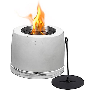 Tabletop Fire Pit, Indoor Table Top Firepit, Patio Alcohol Concrete Fire Pits Outdoor Fireplaces, Round Fire Pit for Making Smores in Patio, Garden, Balcony