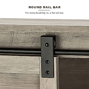 Landia Home Over The Toilet Storage Shelving - Bathroom Shelf and Cabinet with Sliding Barn Door