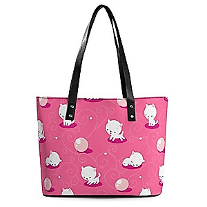 Womens Handbag Cat Leather Tote Bag Top Handle Satchel Bags For Lady