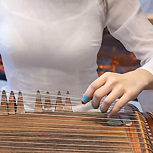 Professional Guzheng Nails Black Ox Horn Finger Protectors for Guzheng Beginners Guqin Instrument (Large), 3x1.3cm, CM0B1150VCU1MM11QN2