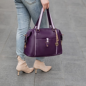 MKF Collection Lightweight Satchel Travel Bag for women, Vegan Leather Large Shoulder Handbag Purse