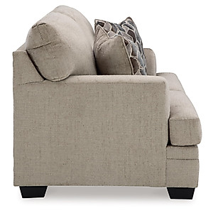 Signature Design by Ashley Stonemeade Casual Loveseat with 2 Toss Pillows, Light Brown