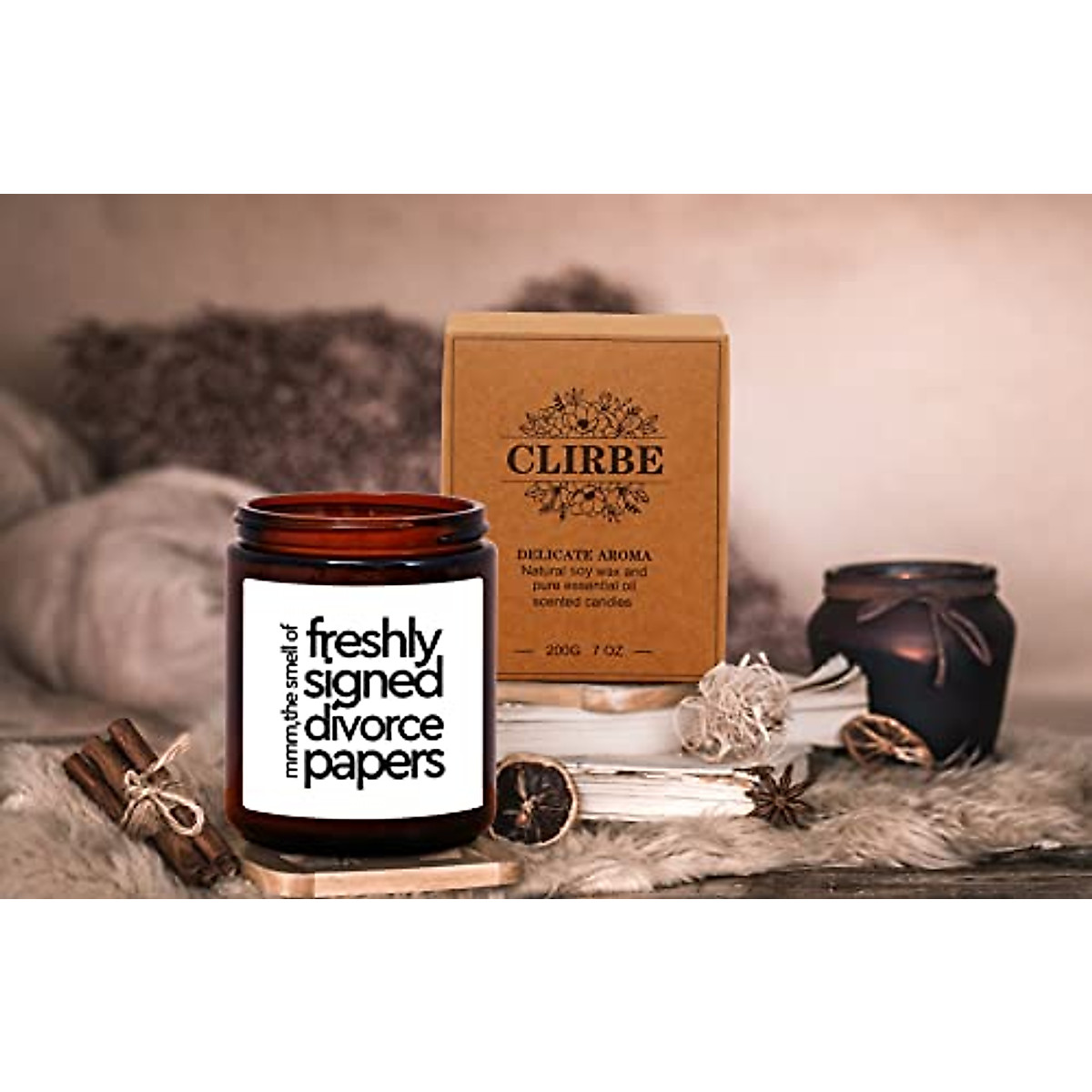 Scented Candle, Divorce Candles Gifts for Women, Sister, Besties, BFF, Soy Candles for Home Scented, Home Decorations, Aromatherapy Candles, Amber Jar Candles(B030)