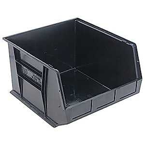 Quantum QUS270 Plastic Stacking Bin, 16-1/2 x 18 x 11 Black - Lot of 3