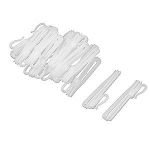 uxcell Home Adjustable Depth Pinch Pleat Locking Curtain Tape Clip Hooks 20pcs White