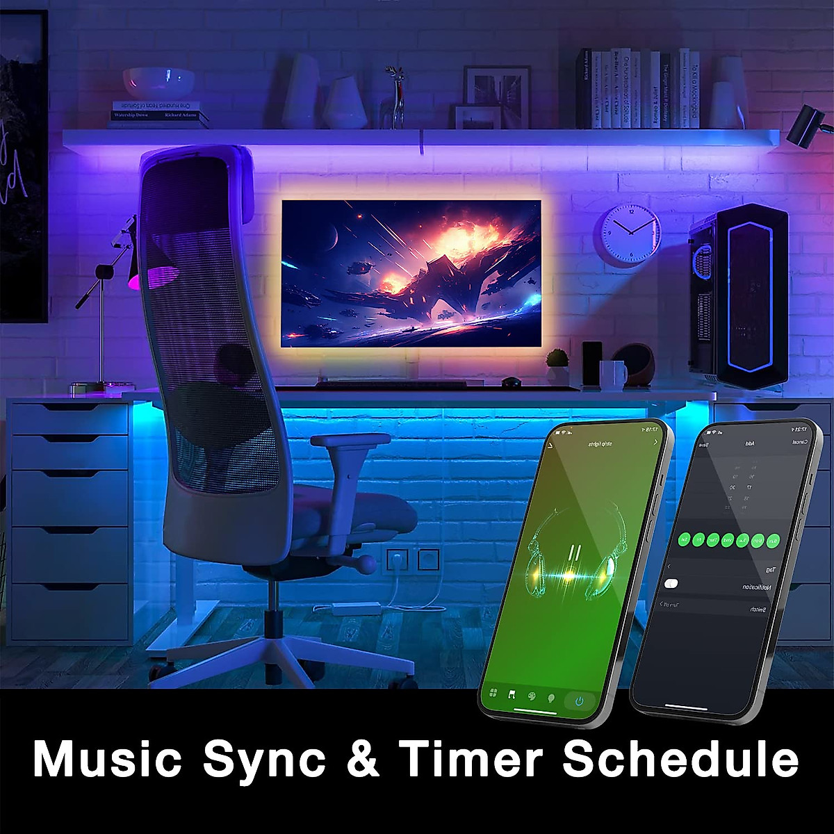 DAYBETTER Smart WiFi Led Lights 100ft, Tuya App Controlled Led Strip Lights, Work with Alexa and Google Assistant, Timer Schedule Led Lights Strip, Color Changing Led Lights for Bedroom Party Kitchen