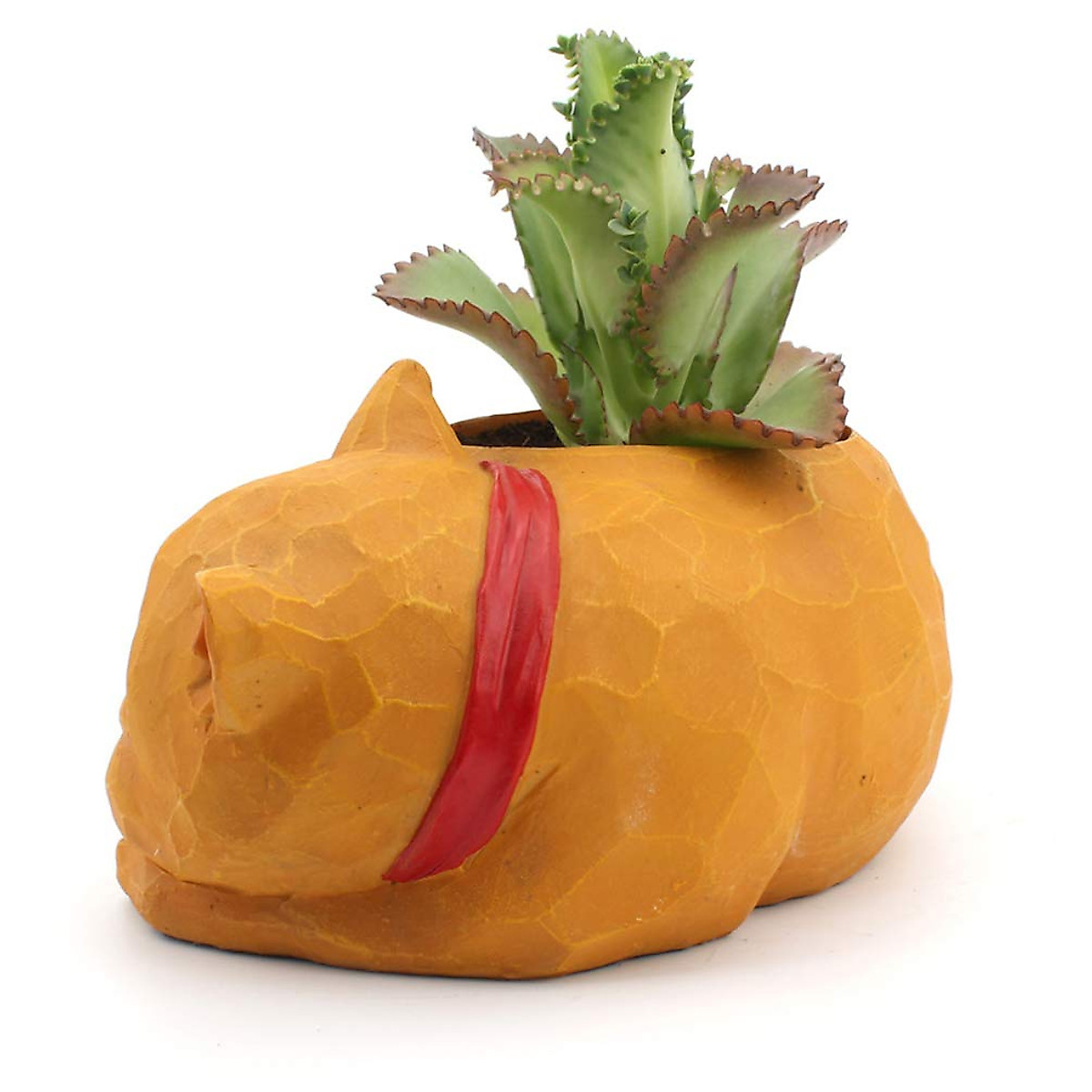 Hemoton Resin Succulent Planter Pot Sleeping Cat Flower Pot Animal Plants Bonsai Holder Flower Container Desktop Flower Vase Table Art Statue for Home Office Desktop Decor