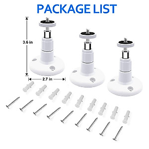 Wall Mount for Wyze Cam Pan V3 and Wyze Cam V4 and V3 and Wyze Cam Outdoor, 3 Pack 360 Degree Swivel Adjustable Wall Mount Bracket for Wyze Outdoor Indoor Camera System (Wyze Camera is NOT Included)