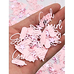 MEYSIMOON Baby Shower Decorations Confetti Baby Pink Girls Table Decor Confetti for Baby Shower Gender Reveal Party Supplies (Pink)
