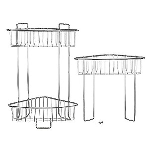 ToiletTree Products Rust Proof Stainless Steel Shower Floor Caddy, 3 Tiers (Assembly Required - Screwdriver Included) (Collapsible)