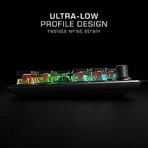 ROCCAT Vulcan TKL Pro Tenkeyless Linear Optical Titan Switch PC Gaming Keyboard with Per-key AIMO RGB Lighting, Anodized Aluminum Top Plate, and Detachable USB-C Cable, Black