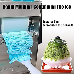 XURUIUS Commercial Ice Crusher, Smoothie Machine, Automatic Snow Cone Machine, Cone Ice Cream Machine, Adjustable Thickness 1000W, Machinery (120KG)